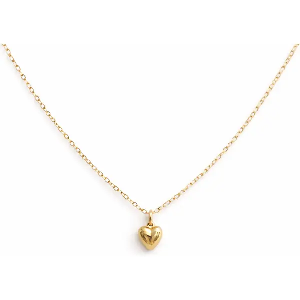 SHEENA MARSHALL JEWELRY Puff Heart Pendant Necklace - 14k Gold Fill - 18-20"